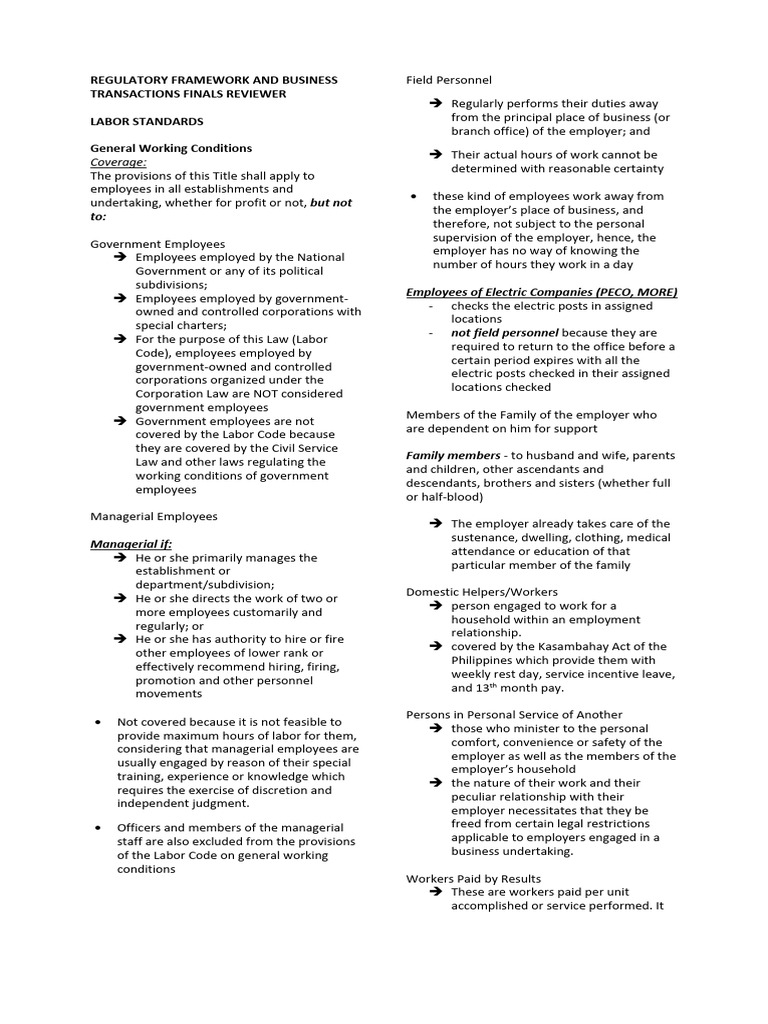 Labor Standards and Work Conditions Guide | PDF | Overtime | Employment