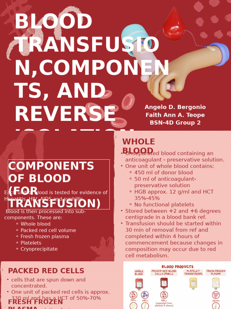 Blood Transfusion Bergonio Teope BSN 4D Group 2 | PDF | Blood ...