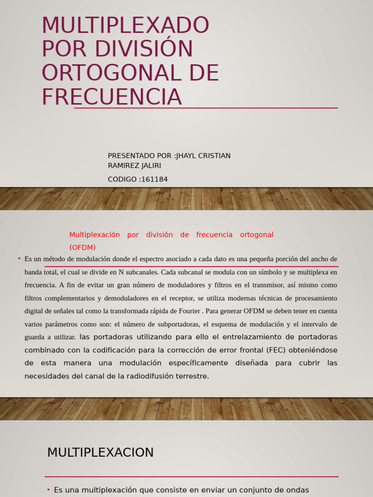 presentacion de televicion diguital | PDF | Multiplexación por división de frecuencia ortogonal ...