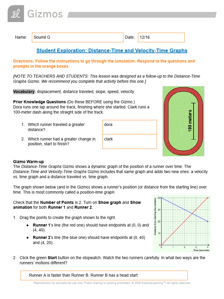 DistanceTimeVelocitySEm | PDF | Slope | Velocity