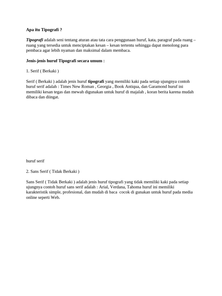 Apa Itu Tipografi | PDF