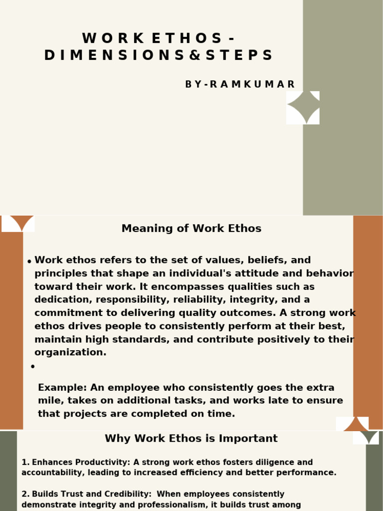 Work Ethos: Dimensions and Steps | PDF | Disciplines | Industrial And ...