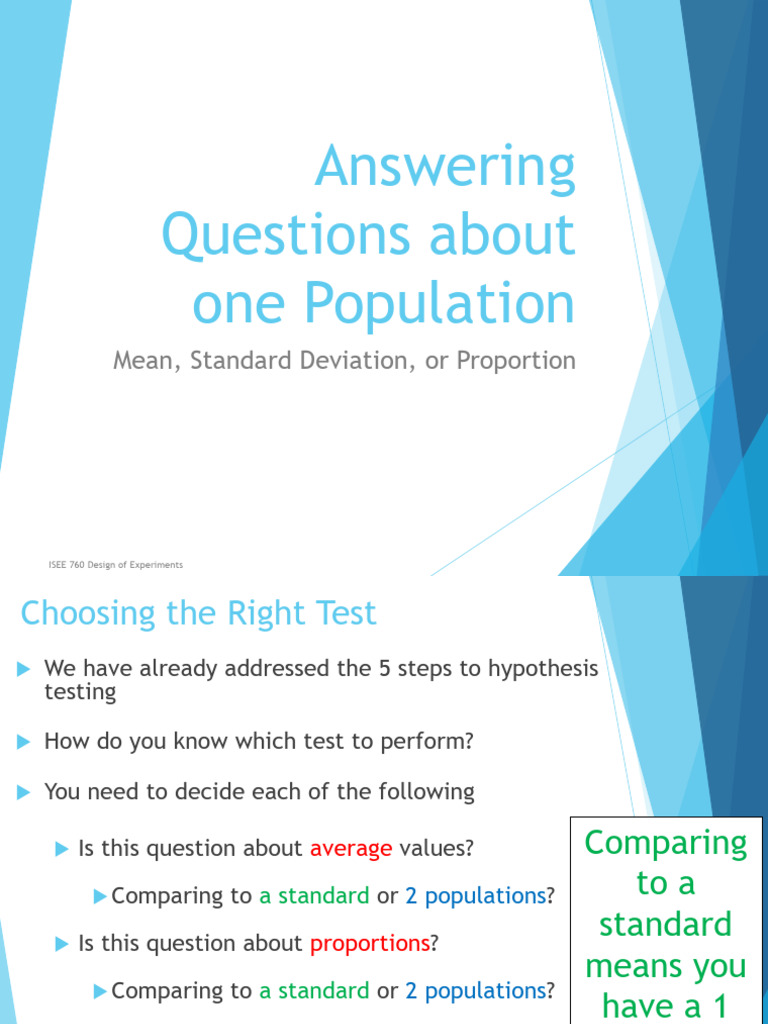 1 Sample Hypothesis Tests | PDF | Experiment | Standard Deviation