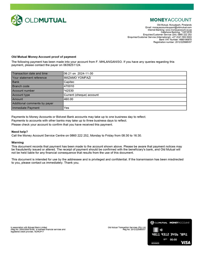Proof_of_Payment_20241130 | PDF | Payments | Banks