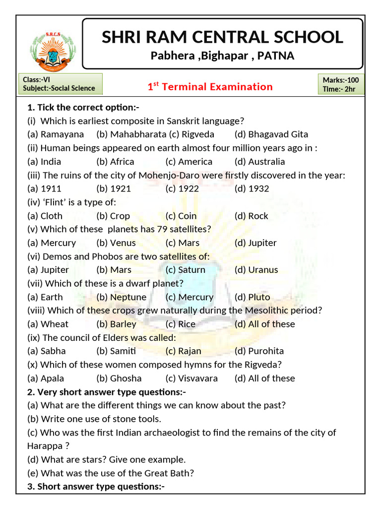 Social Studies Class - 6 New | PDF