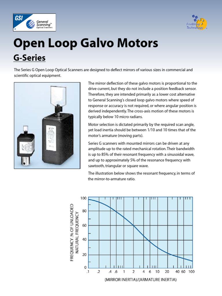 G-Series Open Loop Galvo Motors Overview | PDF | Resonance | Frequency