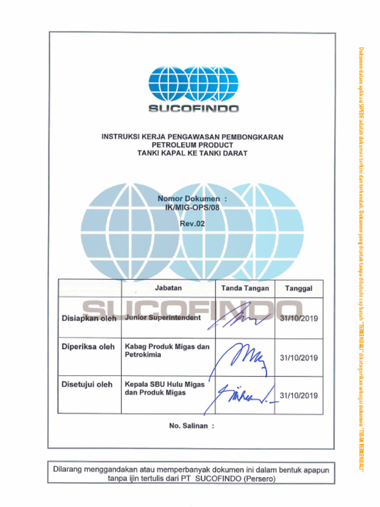 CP 3.3 Instruksi Kerja Pengawasan UnLoading | PDF