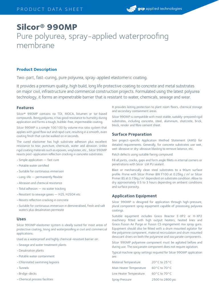 Silcor 990MP | PDF | Concrete | Coating