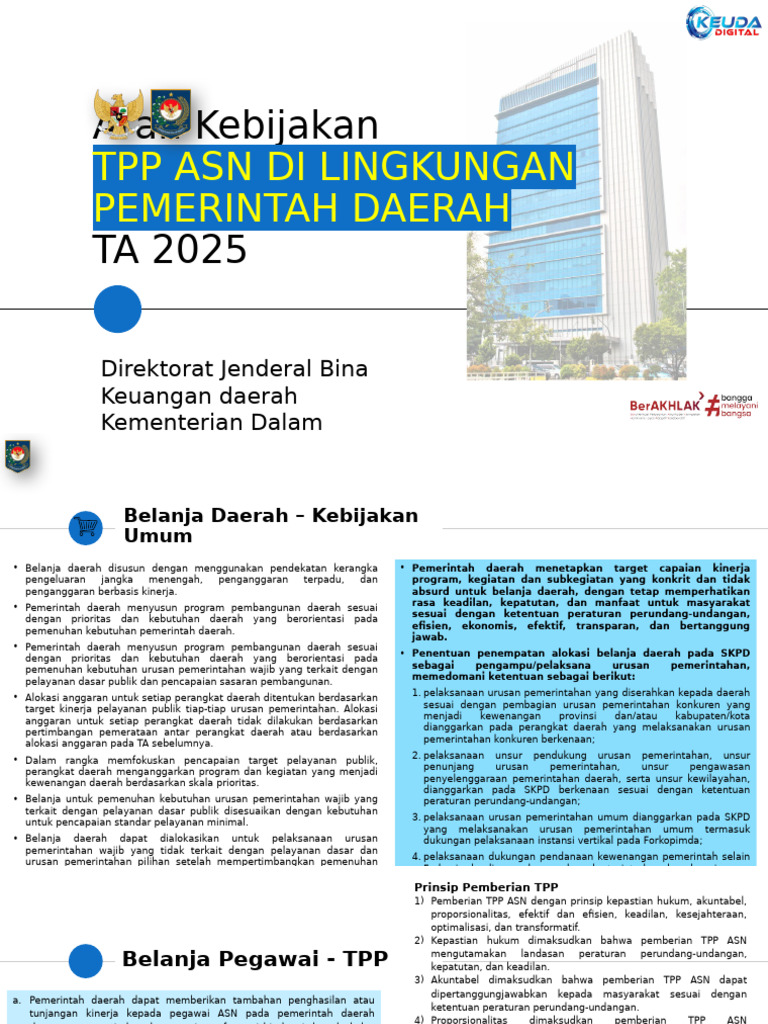 Ditjen Bina Keuda - ARAH KEBIJAKAN TPP TA 2025 | PDF
