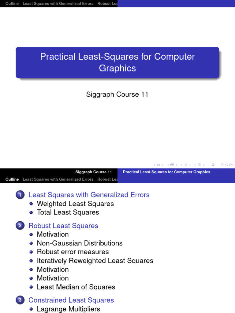 SLIDES - Practical Least-Squares For Computer Graphics | PDF | Least ...