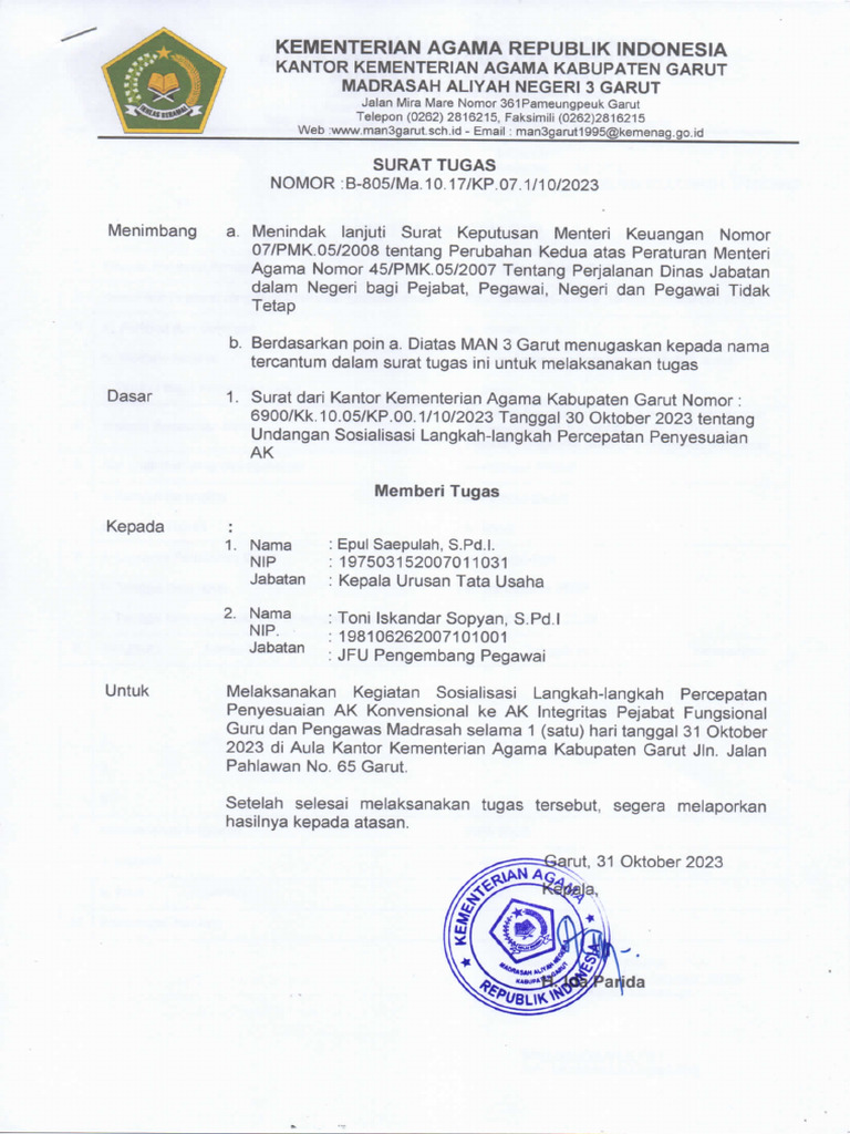 Surat Langkah Angkah | PDF