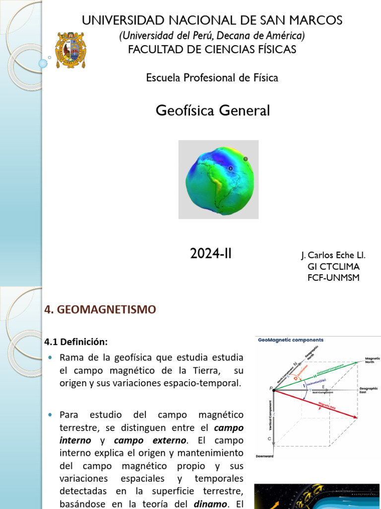 06 GG 2024I Geomagnetismo | PDF | Campo magnético | Campo magnético de ...