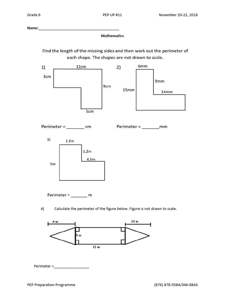 Grade 6 - Term #1 - PEP UP #11 - Math & Lang-Arts | PDF
