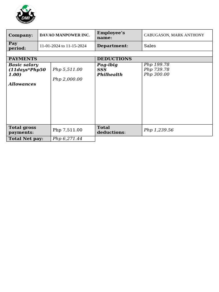 Template Payslips | PDF