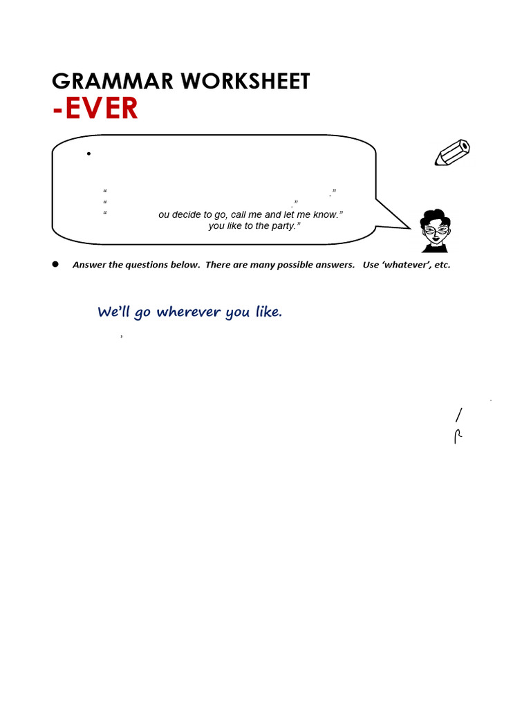 Unit 8 Exercise-Worksheet-Whatever | PDF