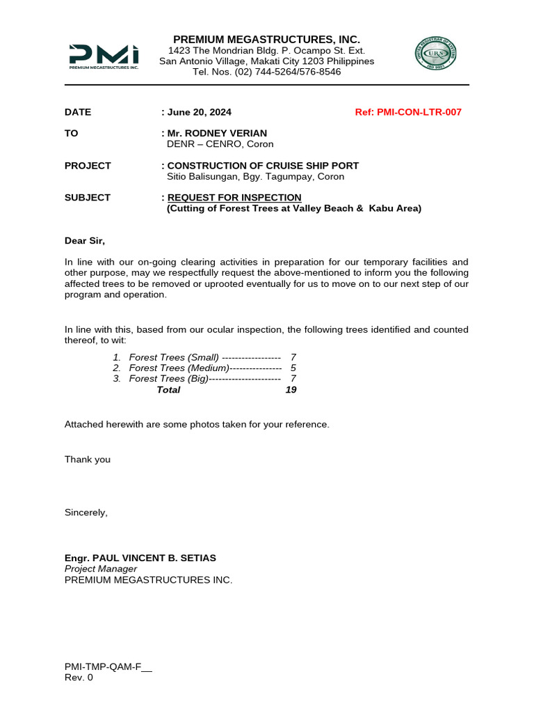Letter To DENR - CENRO | PDF