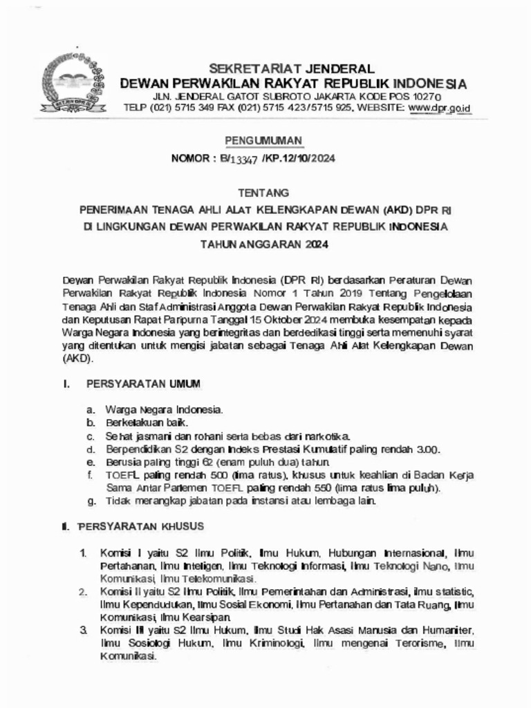29102024-Pengumuman-SEKJENDPRRI - B13347KP12 - Penerimaan Tenaga Ahli ...