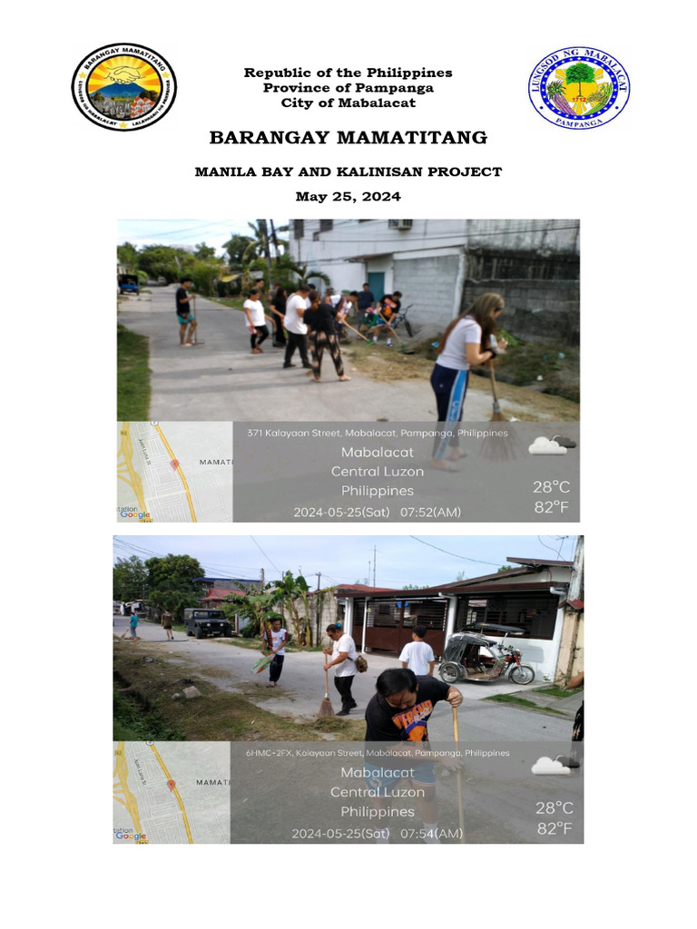 Manila Bay Abd Kalinisan Project May 25, 2024 Mamatitang | PDF