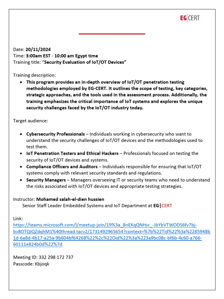 OIC-CERT training IOT Devices Evaluation Best Practices by EGCERT | PDF