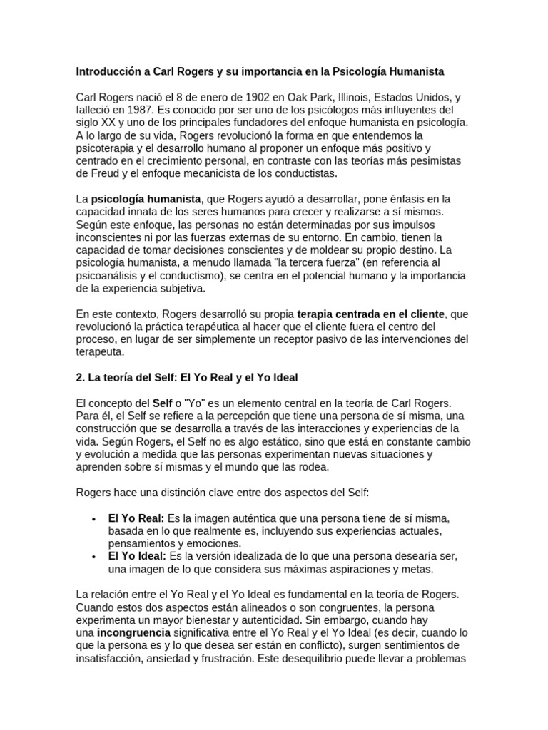 Carl Roger | PDF | Psicologia humanista | Las emociones