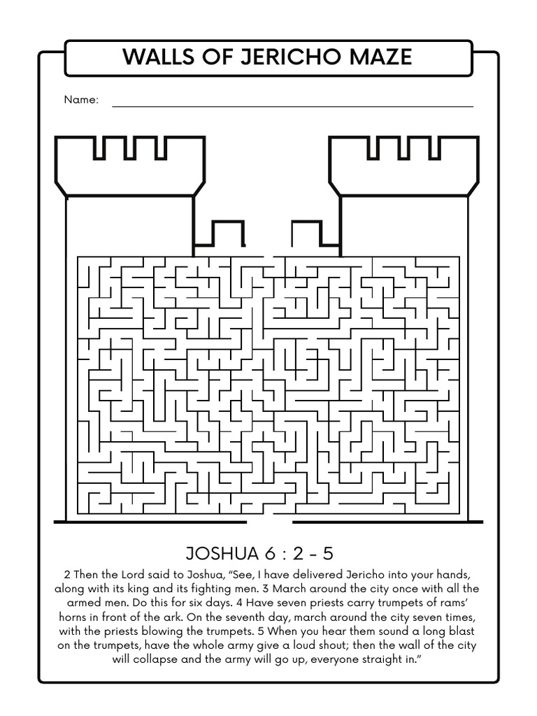 Murallas Jerico Walls of Jericho Maze Joshua Chapter 6 u1q14f | PDF