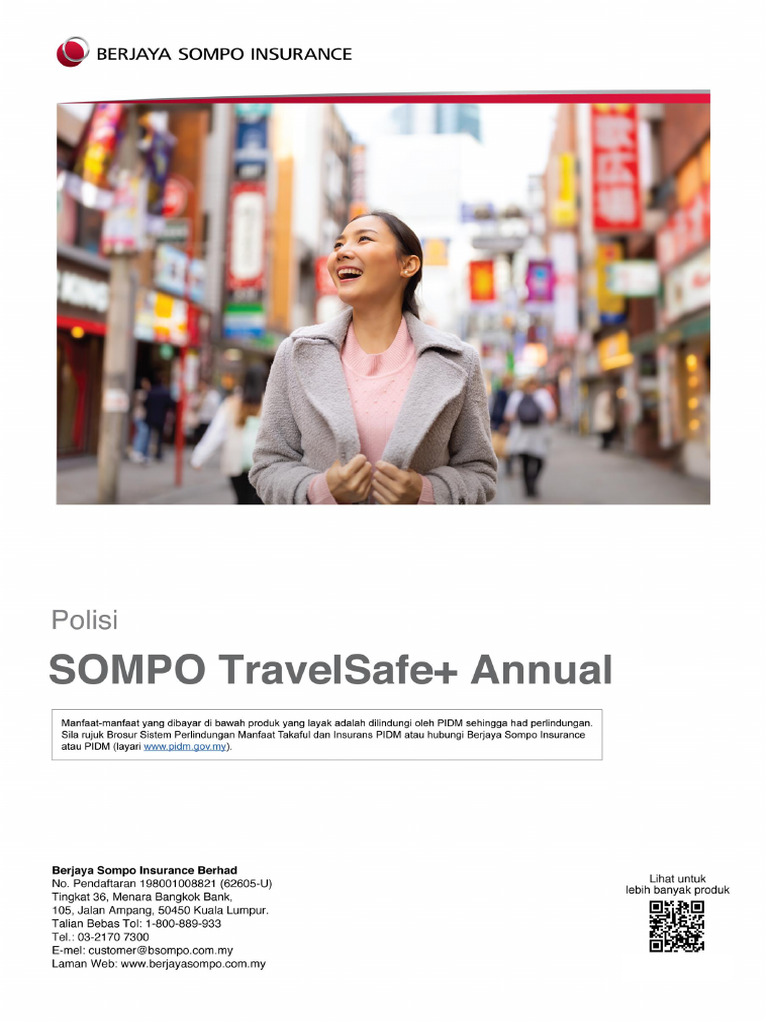 Sompo TravelSafe+ Annual PW_BM_August 2024 | PDF
