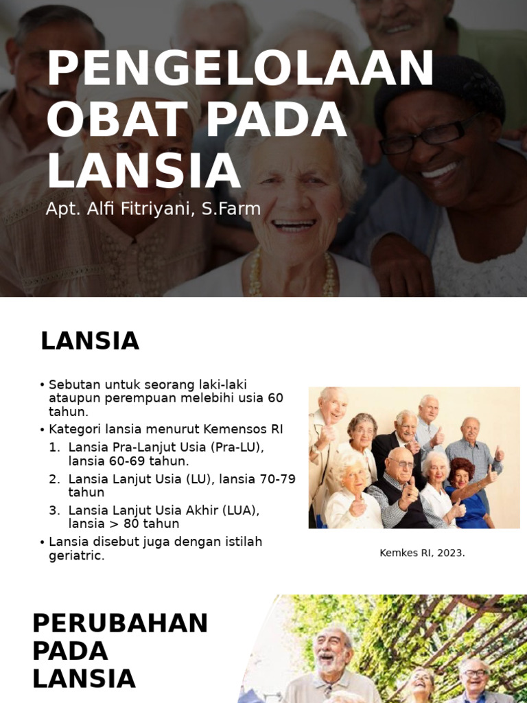 Pengelolaan Obat untuk Lansia Efektif | PDF