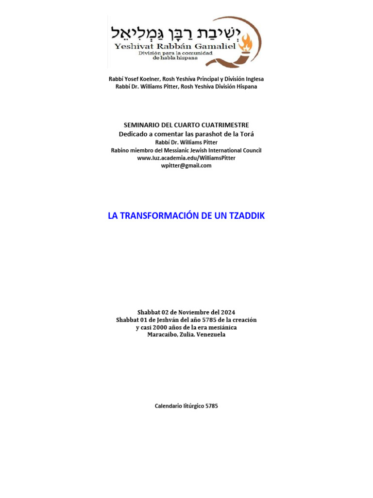 Transformación del Tzaddik Nóaj en la Torá | PDF | Noé | Arca de Noé