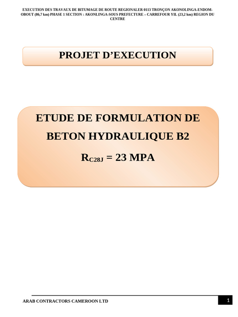 Formulation de béton 23 MPa pour routes | PDF | Béton | Ciment