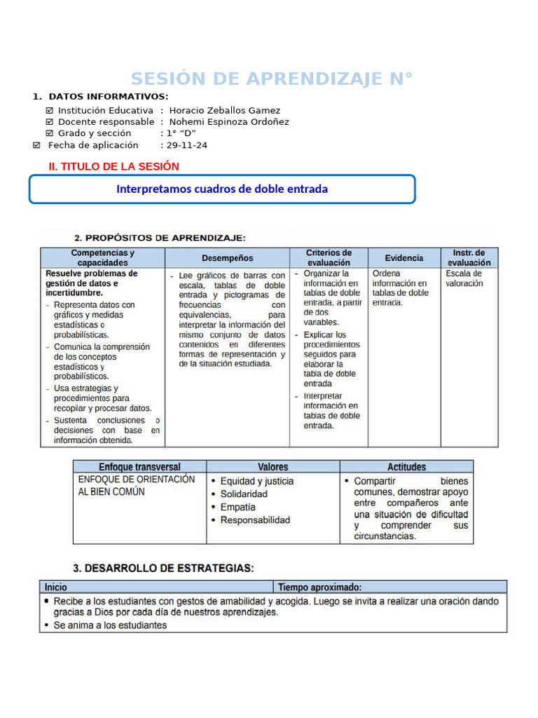 Cuadros de Doble Entrada | PDF