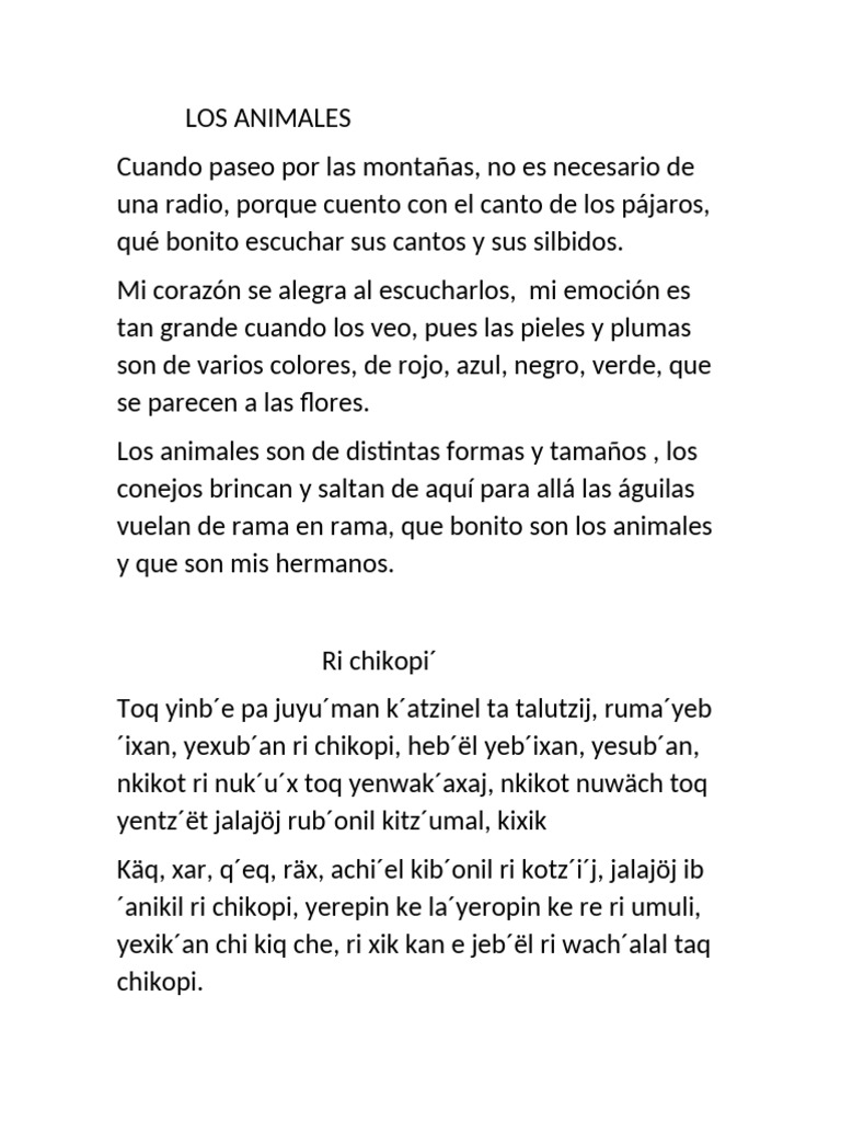 Los Animales Ri Chikopi | PDF