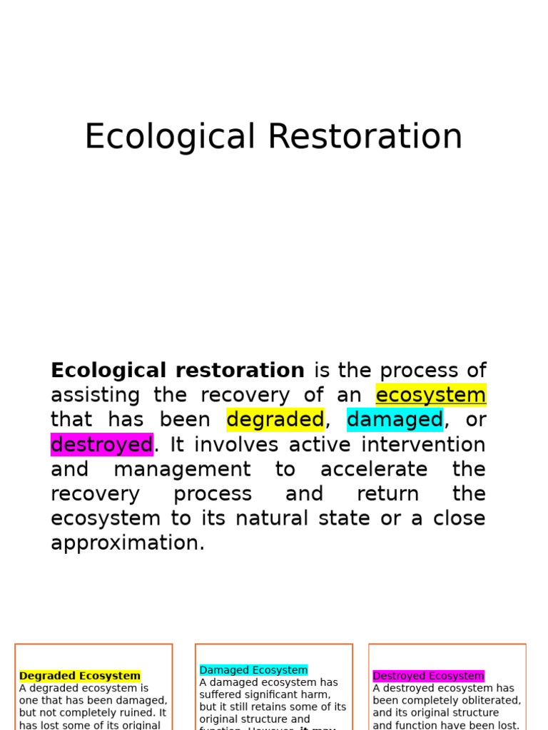 Ecological Restoration | PDF | Restoration Ecology | Ecosystem