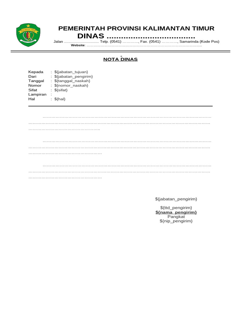 Template Nota Dinas | PDF