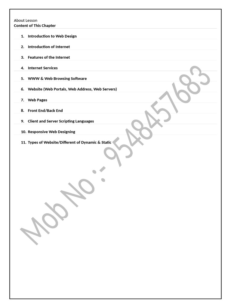 Introduction To Web Design (Chapter 1) M2-R5.1 | PDF