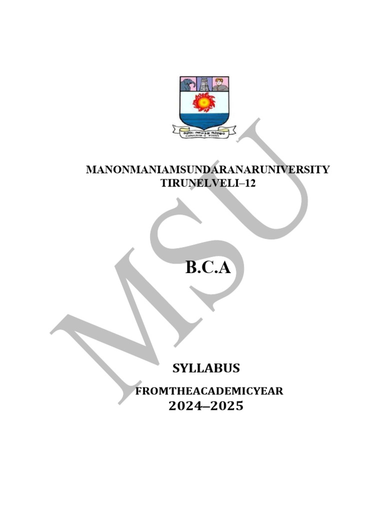 BCA Syllabus 2024-2025 | PDF | Programming | Computer Program