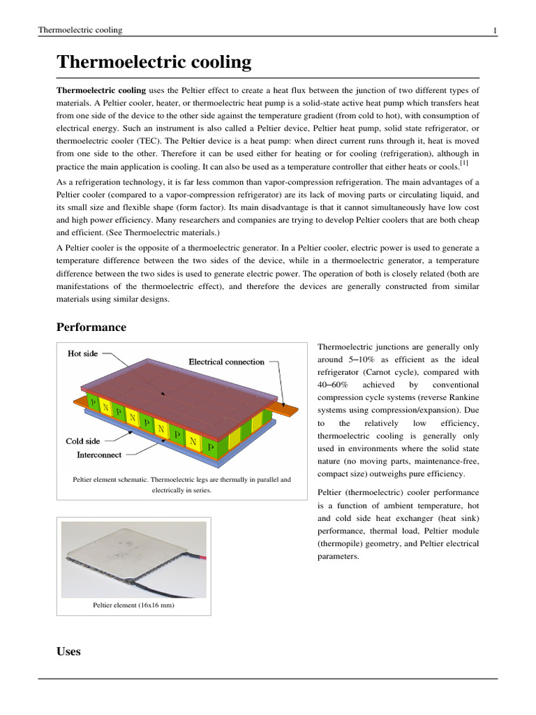 Thermoelectric Cooling | PDF | Heat Transfer | Building Automation