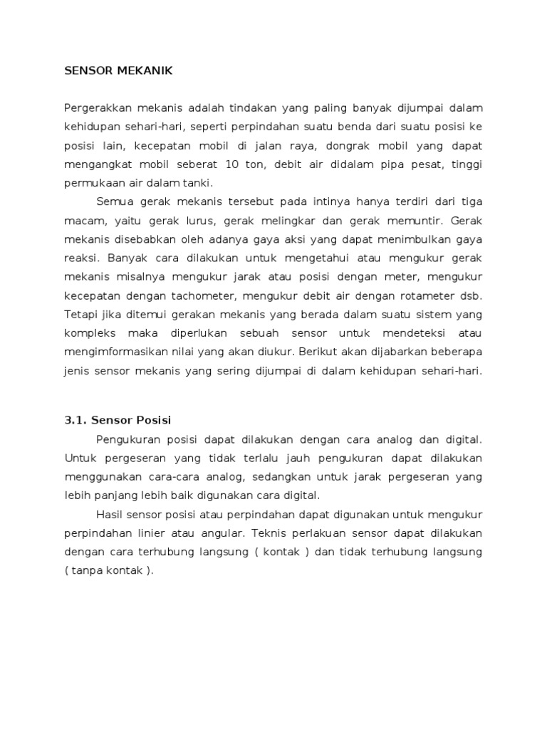 Sensor Mekanik | PDF