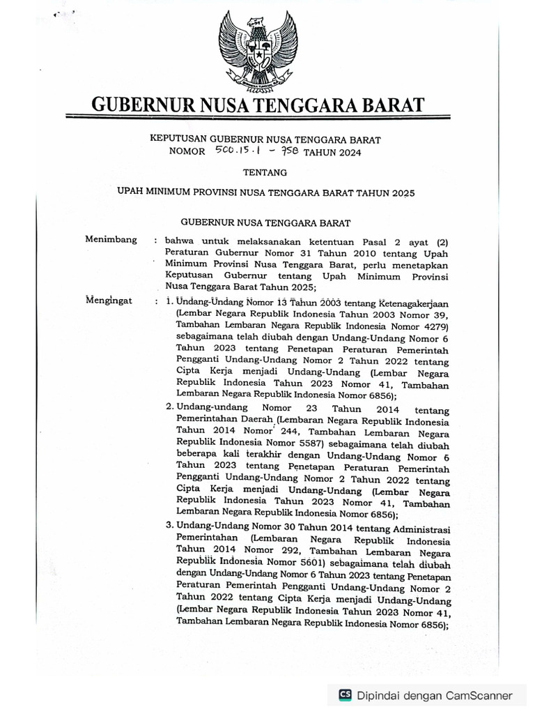 SK Ump NTB Tahun 2025 | PDF