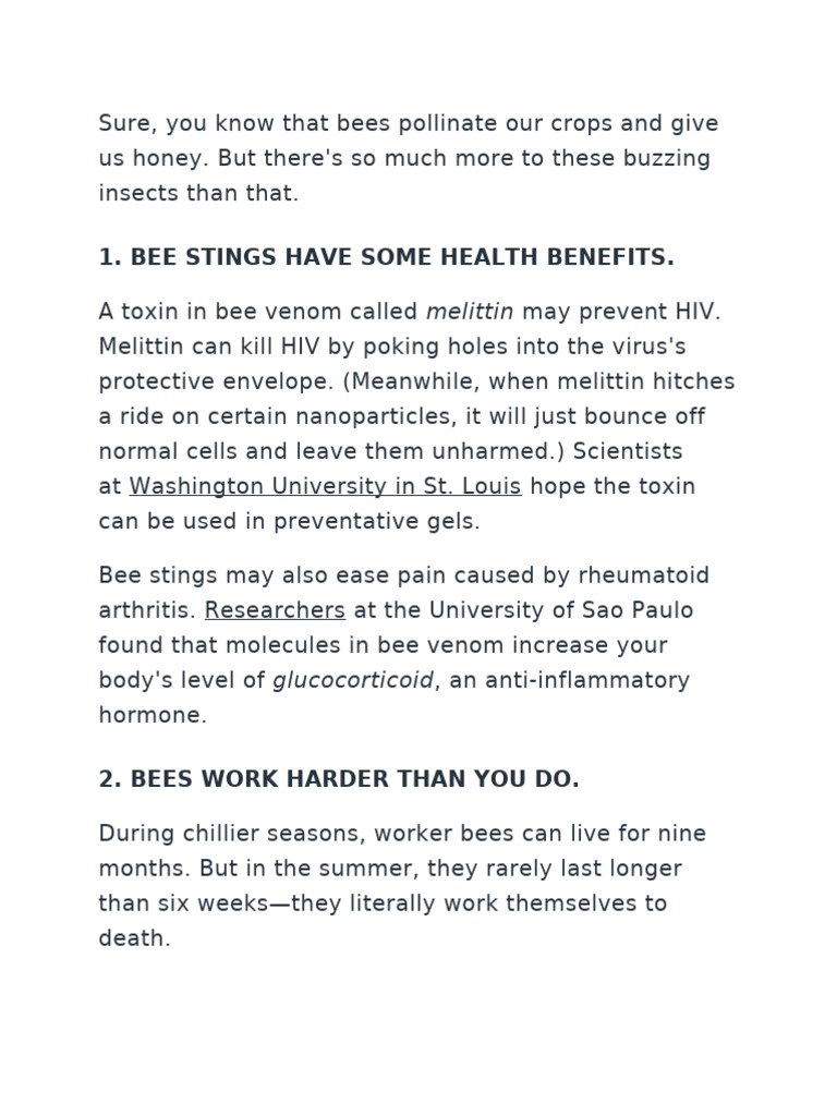 Facts about Bees | PDF | Bees | Honey Bee