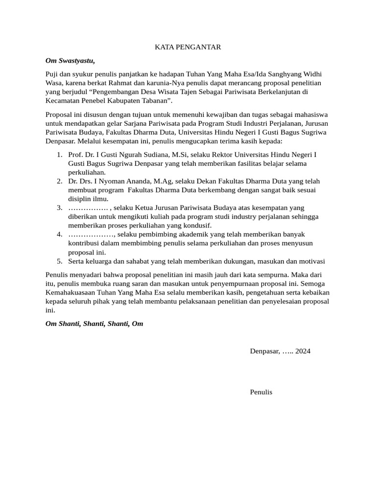 Kata Pengantar Skripsi | PDF