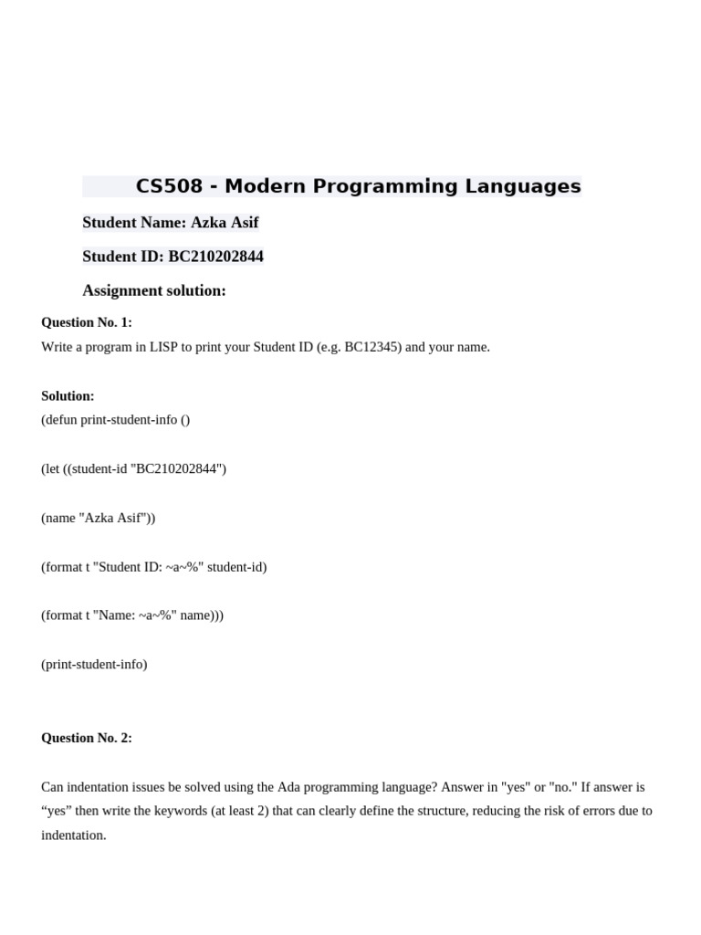 CS508 Assignment Solution | PDF