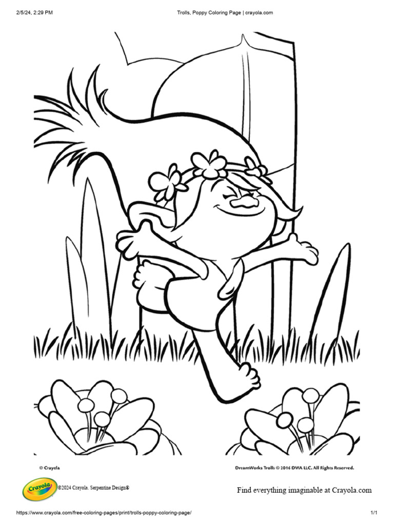 Trolls, Poppy Coloring Page _ Crayola.com | PDF