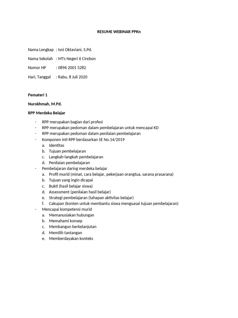 RESUME NUR | PDF