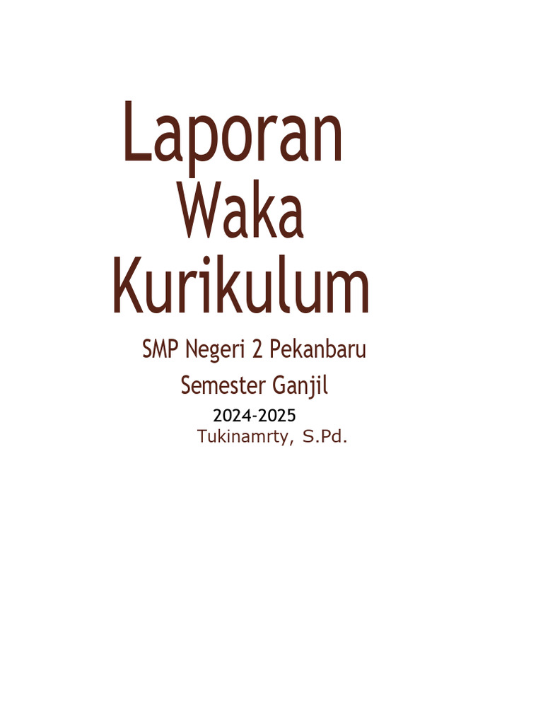 Laporan Kurikulum | PDF