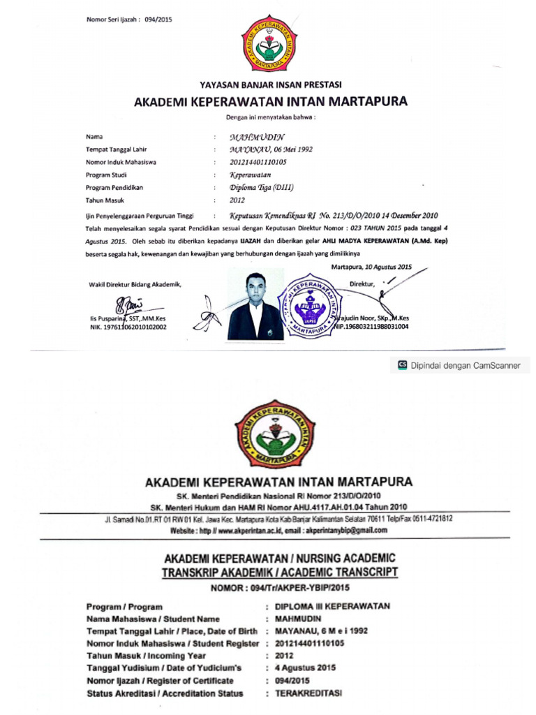Ijazah&Transkrip Nilai | PDF