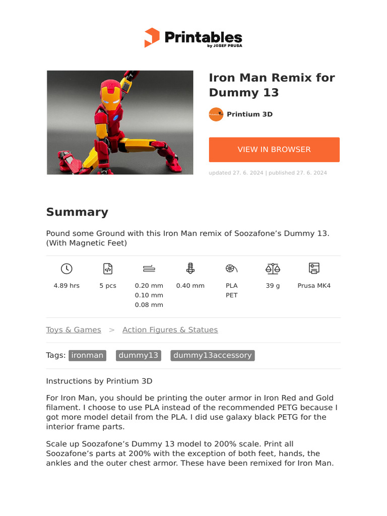Iron Man Remix For Dummy 13 | PDF
