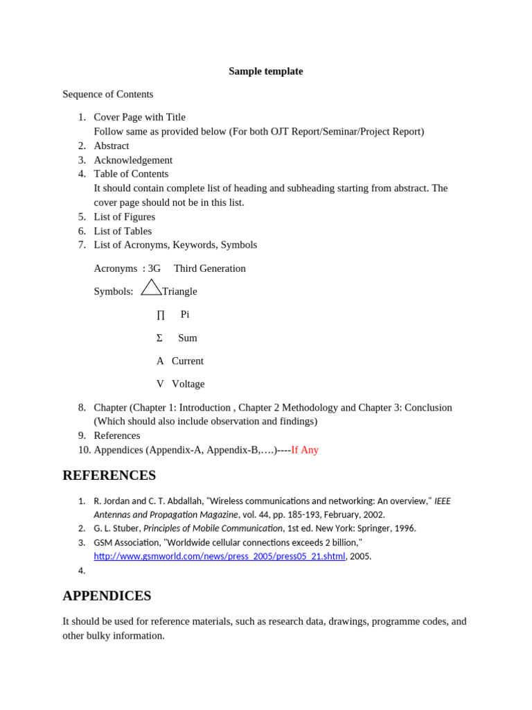 OJT Seminar Project Format Template | PDF | Publishing | Written ...