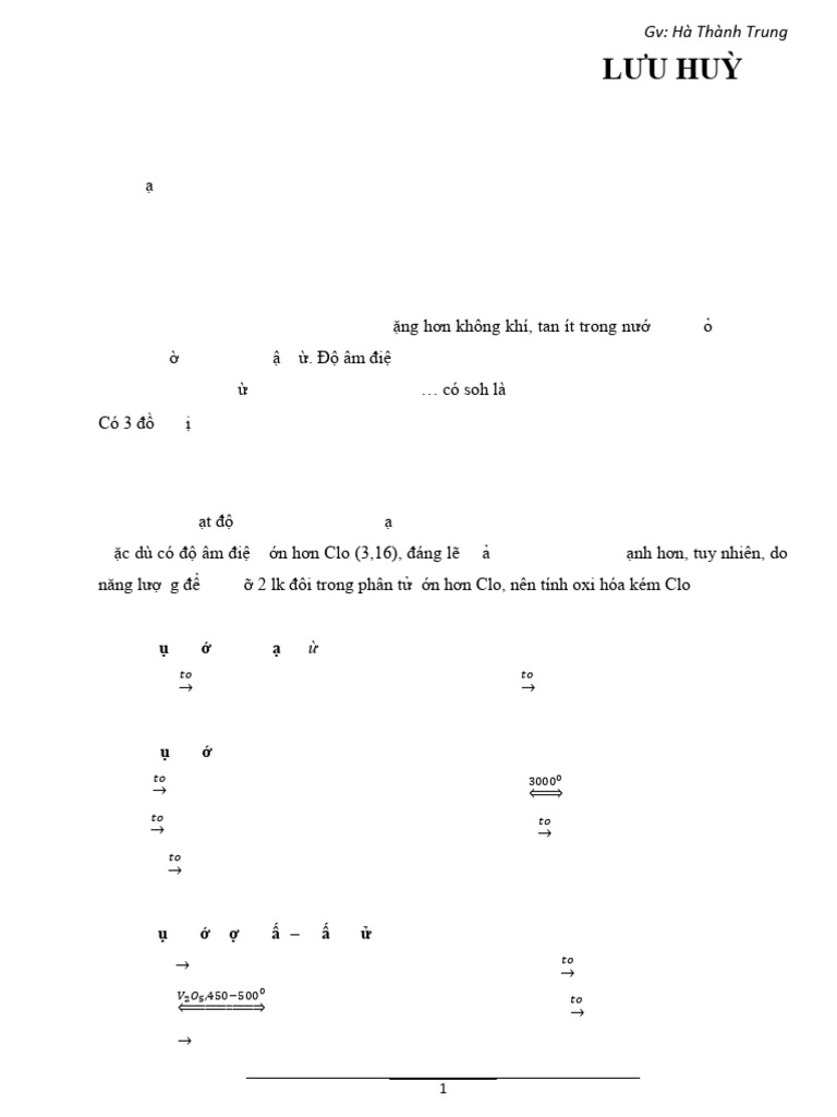 Bài 3: Oxi - Lưu Hu NH | PDF