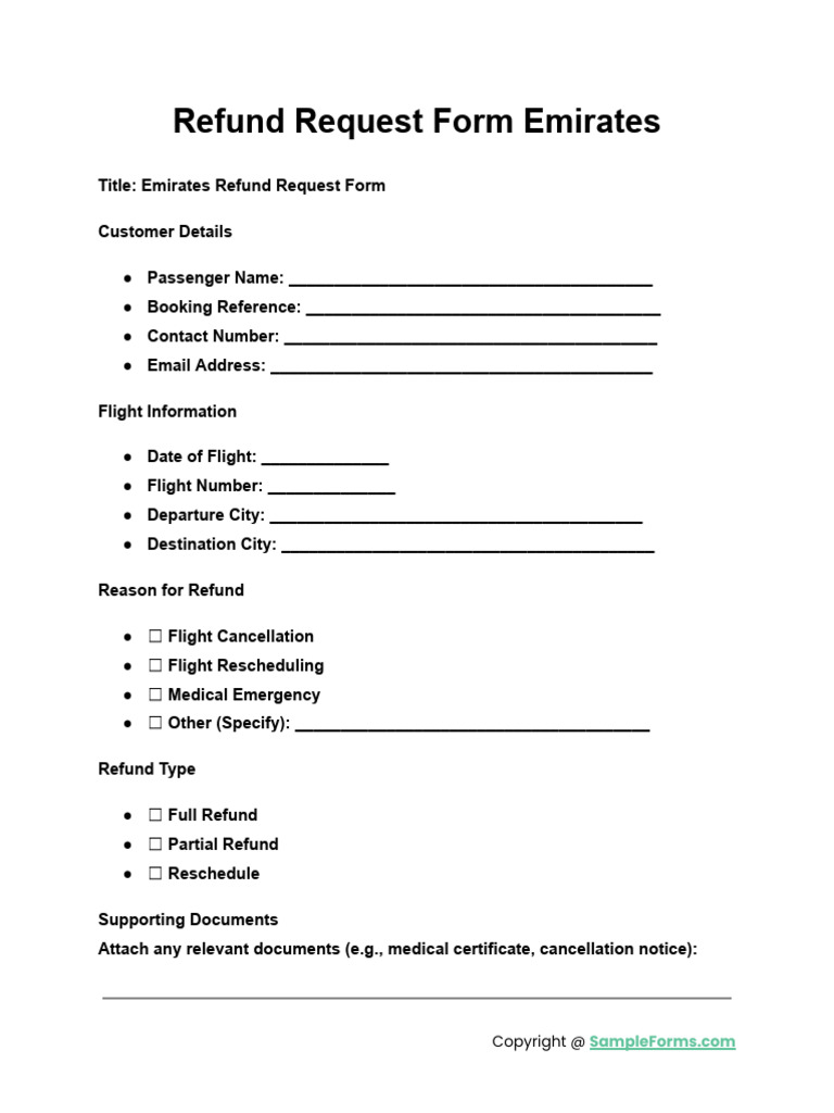 Refund-Request-Form-Emirates | PDF