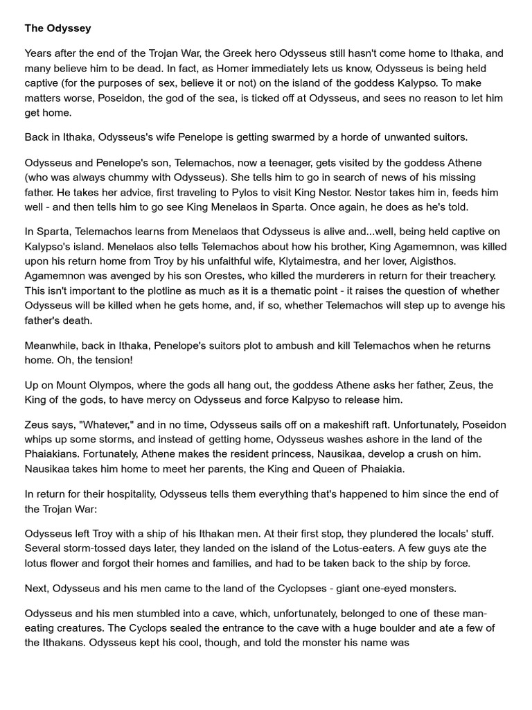 The Odyssey | PDF | Odysseus | Odyssey